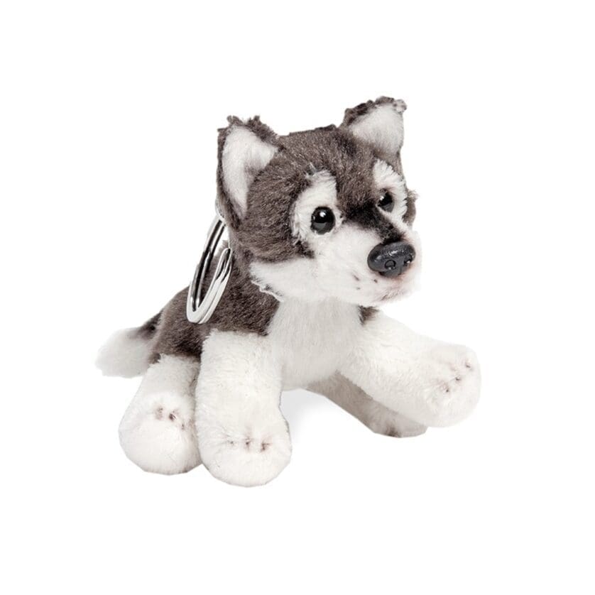 Mini wolf soft toy key ring - Moose Land