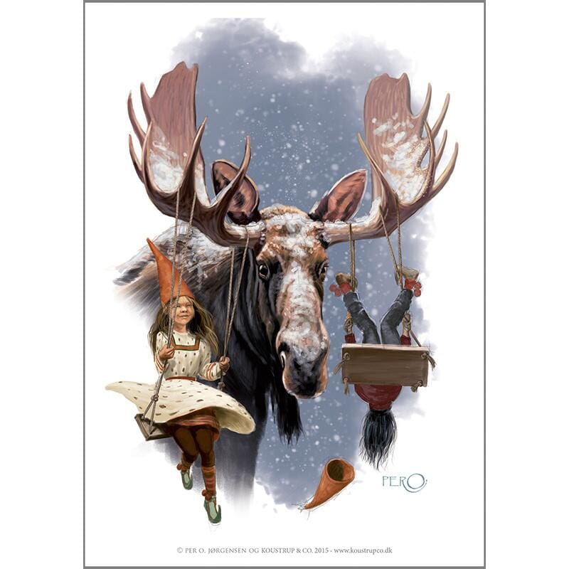 Poster Moose And Swings A4 - Moose Land